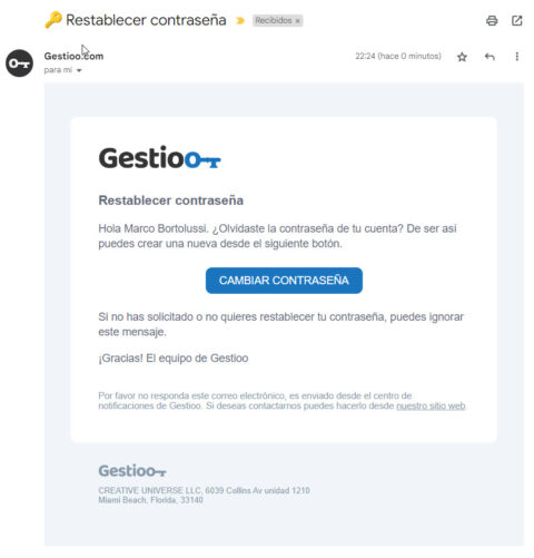 Recuperación de contraseña | Gestoo Academy - Software para taller